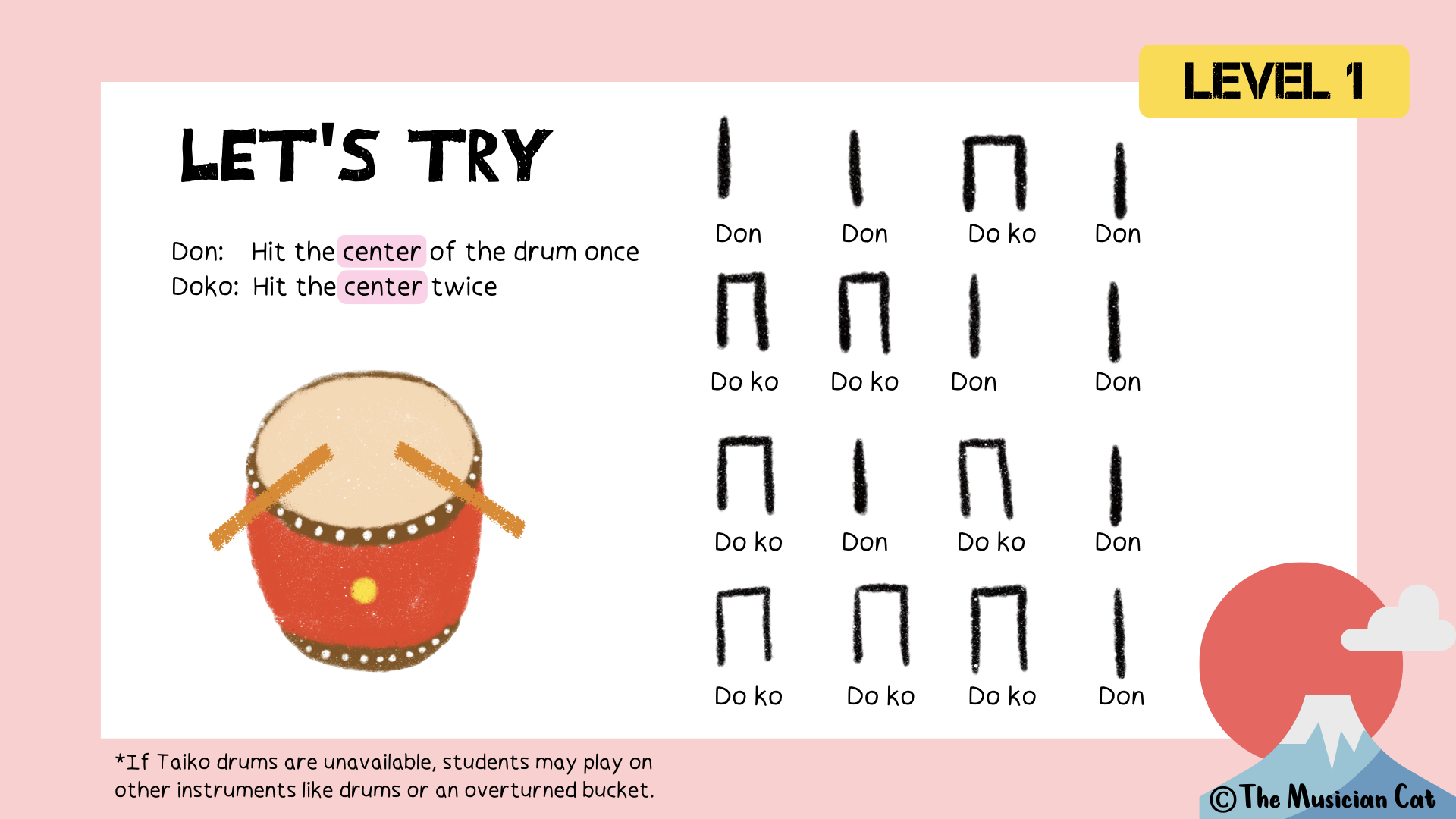 Teaching the Japanese Taiko for Music ClassThe Musician Cat