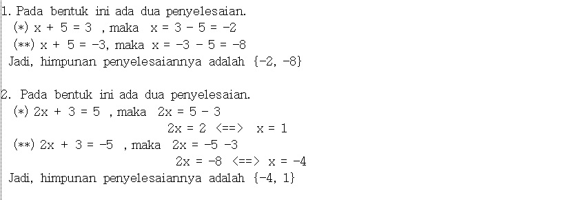 Pertidaksamaan Nilai Mutlak - Yurmawita's Blog