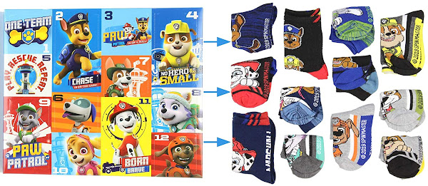 NickALive!: Nickelodeon Paw Patrol Kids 12 Days of Socks Holiday Advent ...