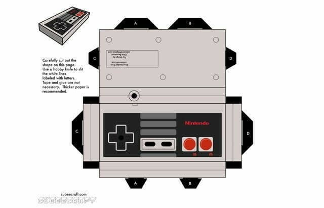 Papercraft Nintendo NES Controle