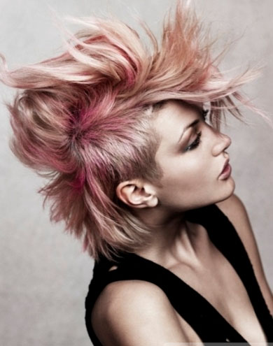 Edgy Pink Messy Hair Style 2014 | Punk Hairstyles 2014