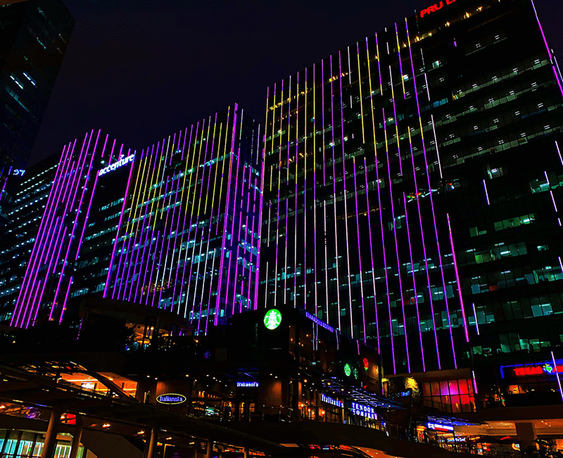 Uptown Mall BGC pays tribute to Kobe Bryant, lights up in purple and gold