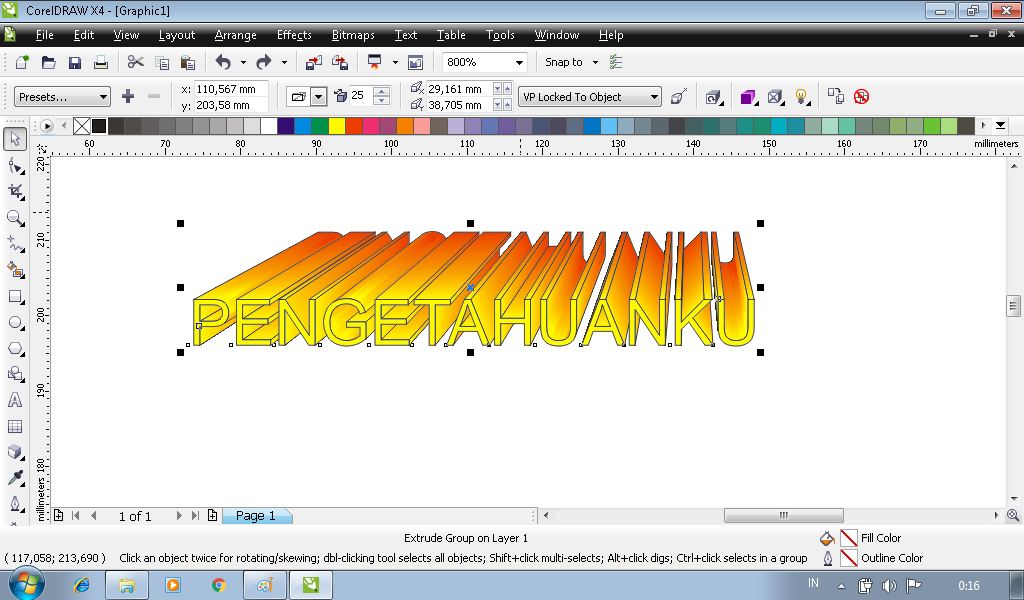 Cara membuat Tulisan tiga dimensi 3D di corel draw Keren Terbaru - pengetahuanku79.blogspot.com