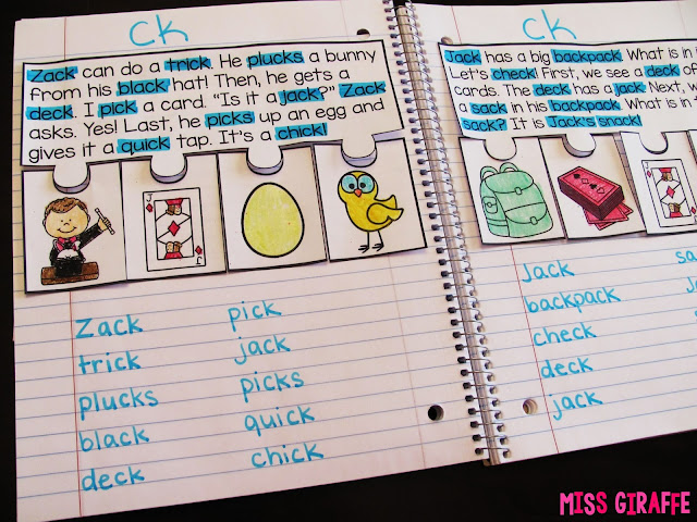 Miss Giraffe's Class: Phonics Fluency Notebooks