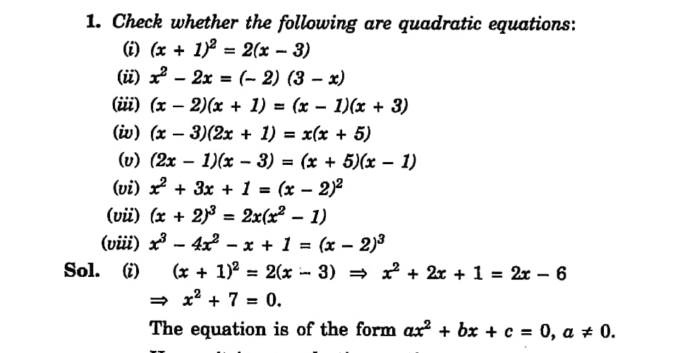 Quadratic equations class 10 math - Studypur