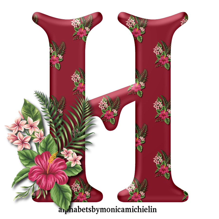 M. Michielin Alphabets: TROPICAL FLOWERS HAWAII ALPHABET AND ICONS PNG ...