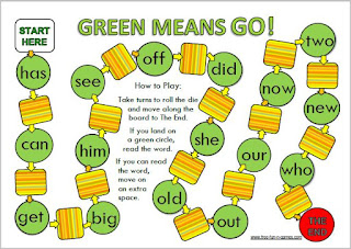 RSBF: "Green Means Go" - printable game for Sight Words (MIOOW words 4 ...