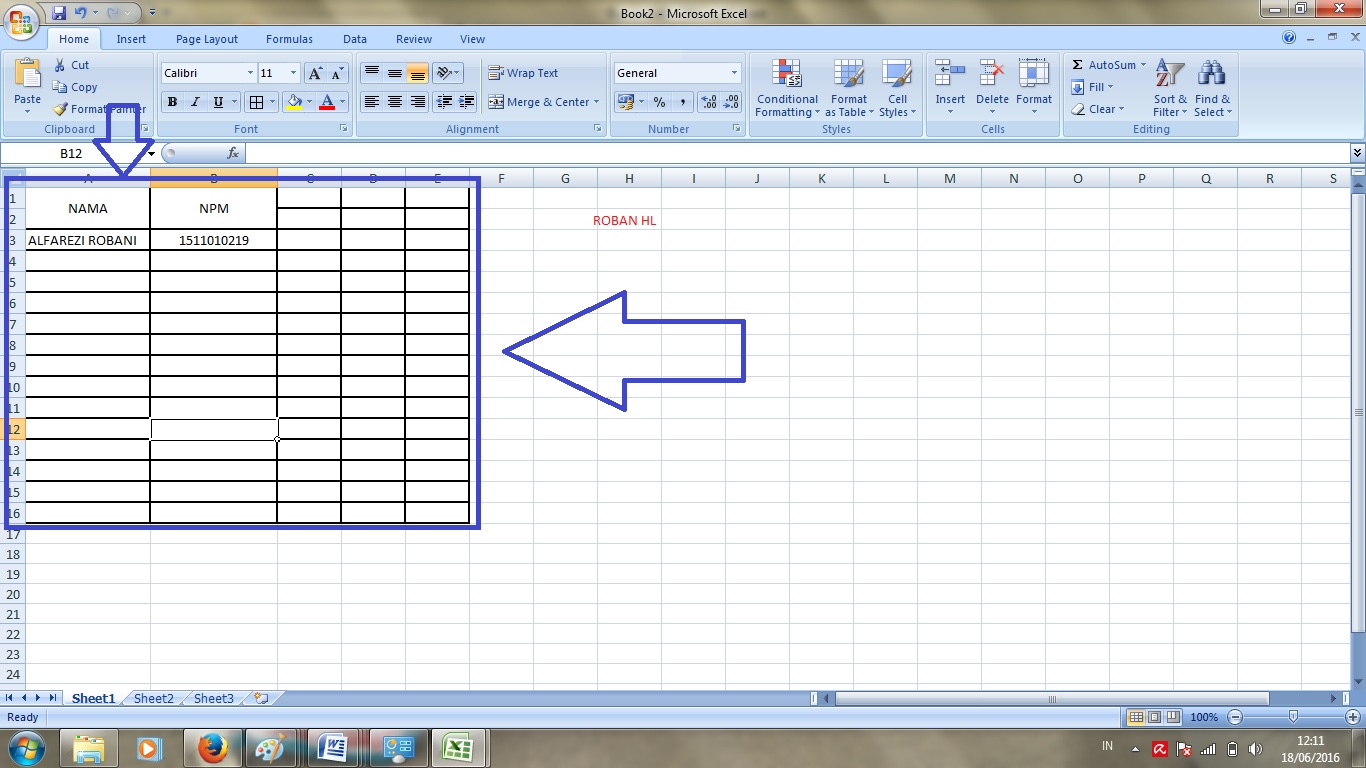makalah aplikasi komputer: MEMBUAT TABLE