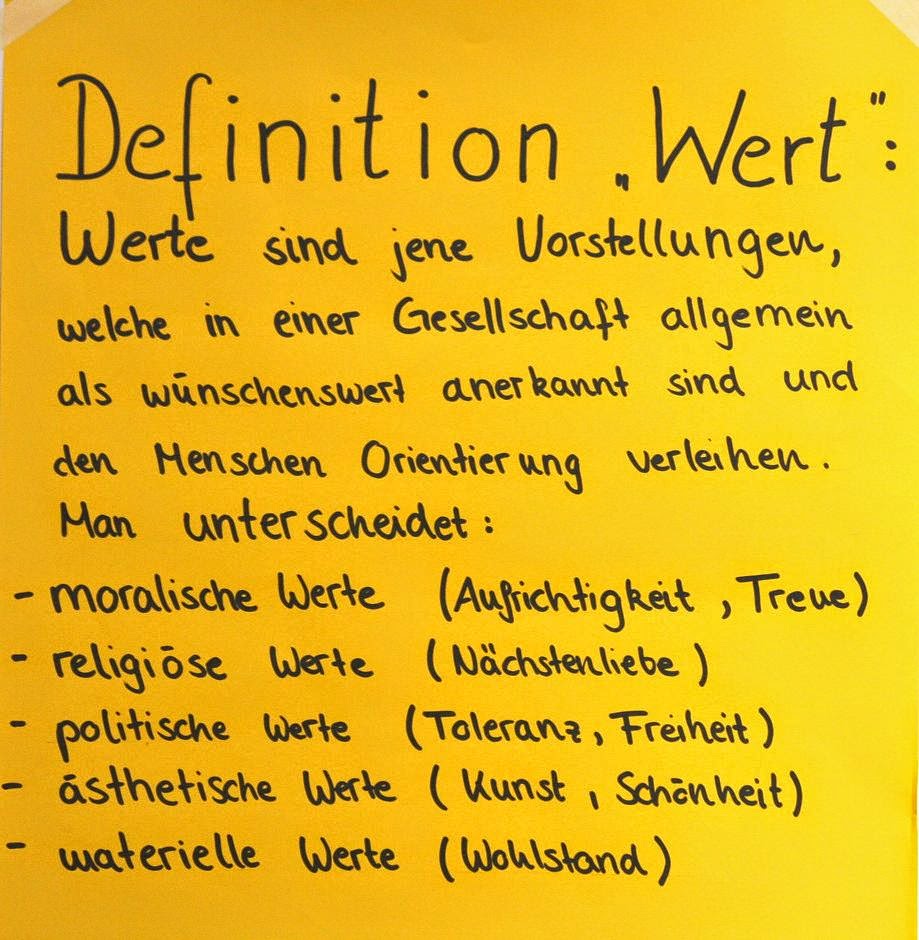 Deutsch B1.2: Werte