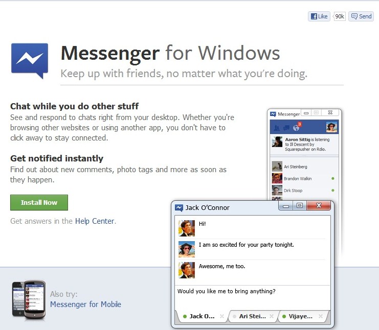 Sociolatte: Facebook Messenger for Windows: How it works
