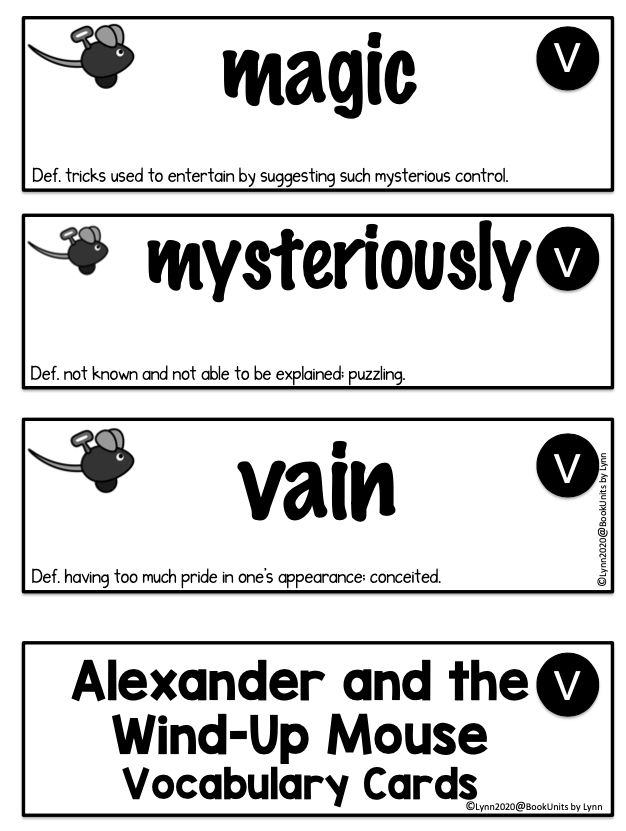 ALEXANDER AND THE WIND-UP MOUSE BOOK UNIT ~ Book Units by Lynn