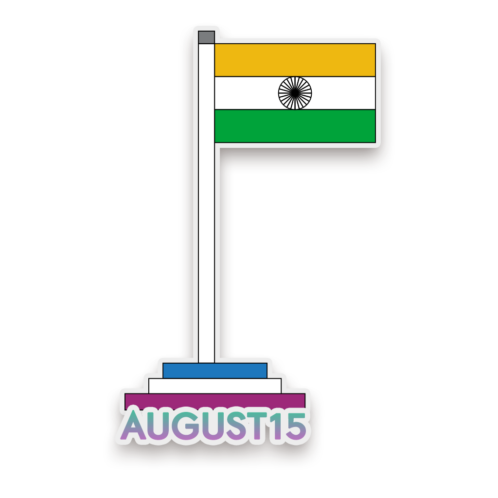 Independence Day August 15 sticker for Whatsapp ~ Smallvector