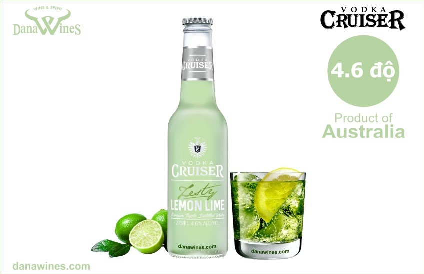 Rượu trái cây – Cocktail Vodka Cruiser Lemon-Lime hương chanh