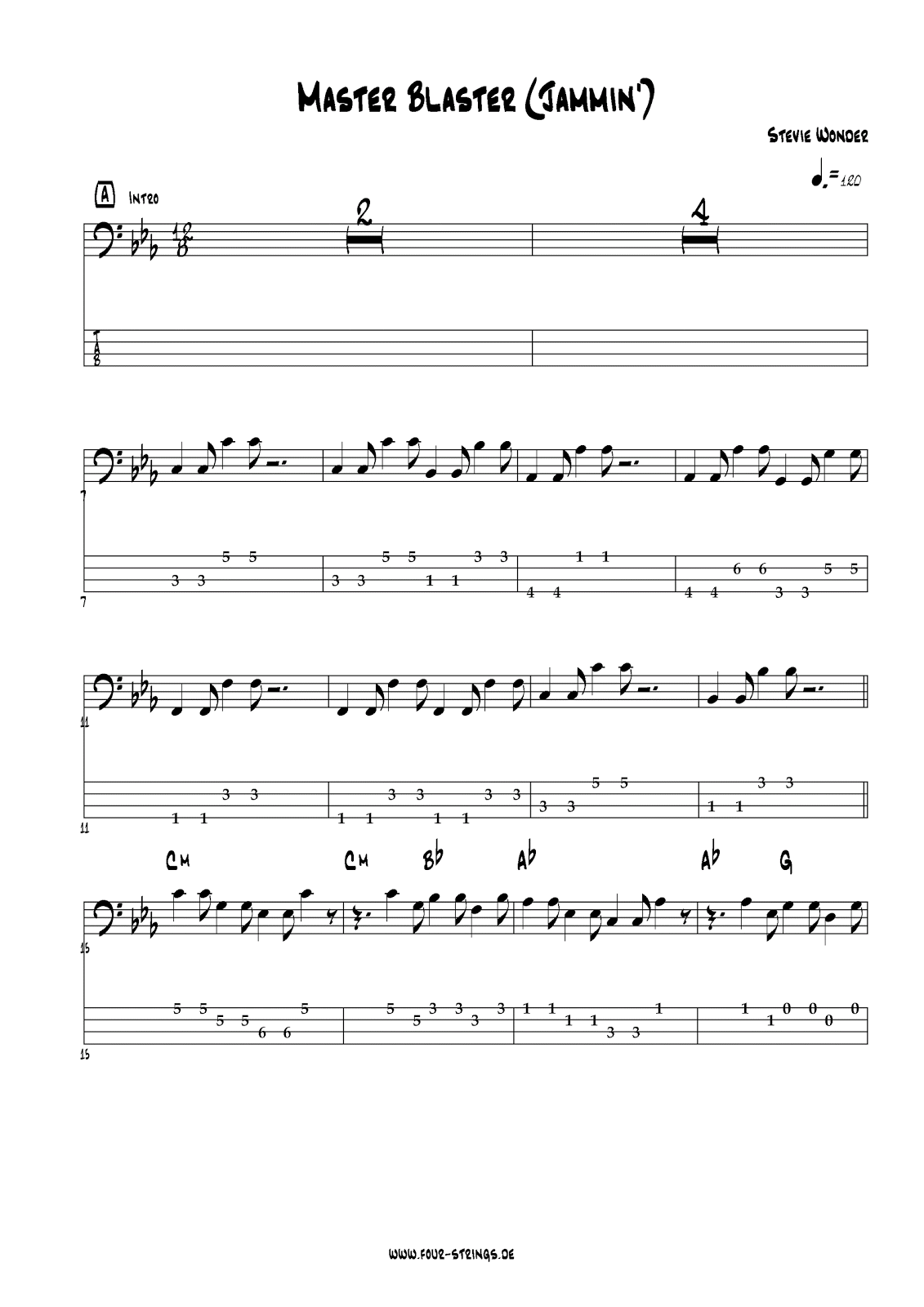 Basscination: Weekly Basslines: #34: Master Blaster Jammin' (Stevie Wonder)