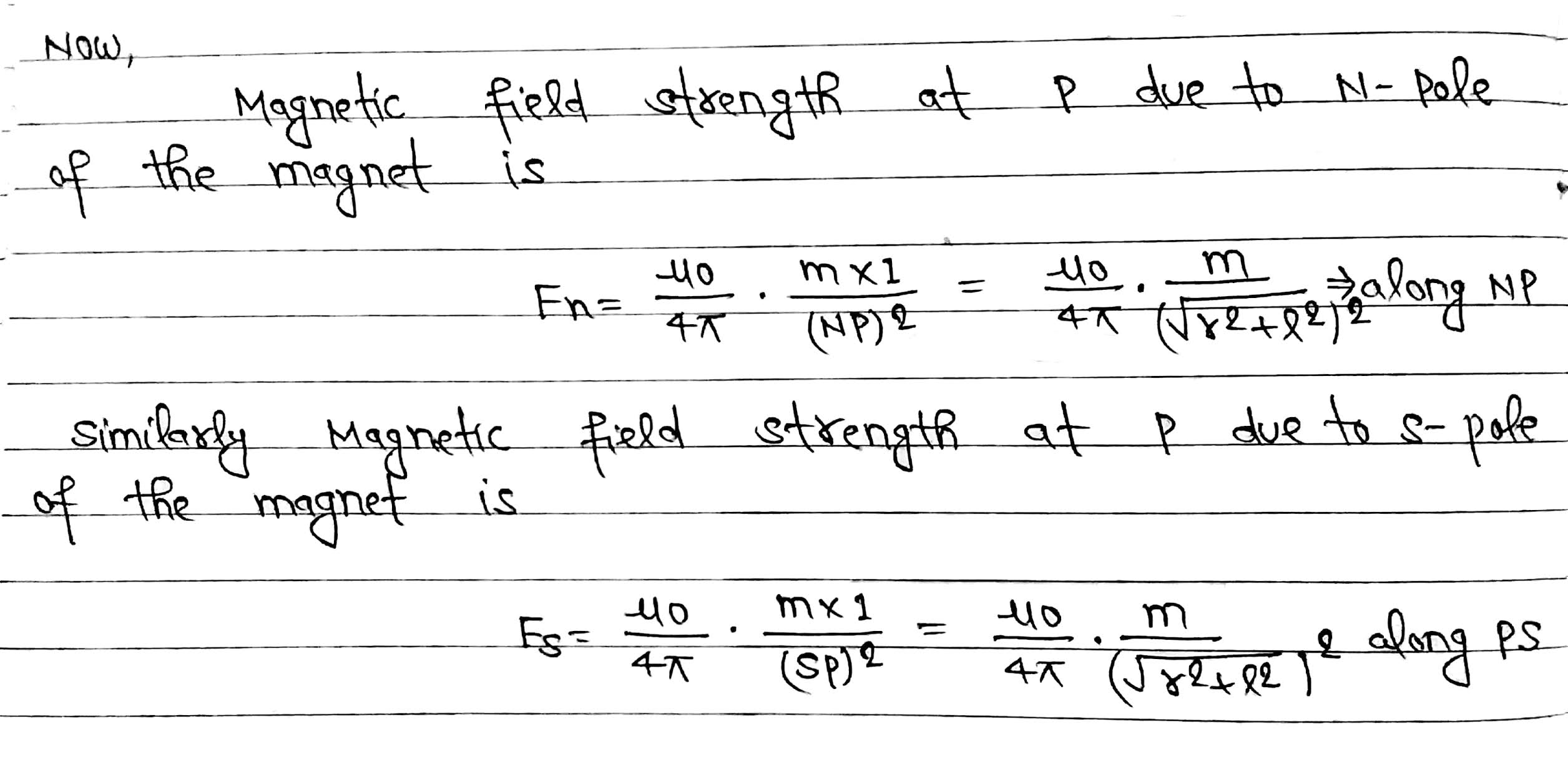Magnetic Field Strength At A Point Due To A Bar Magnet » Maths And ...