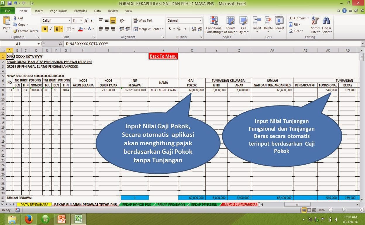 Aplikasi Excel Perpajakan Bendahara Pemerintah ~ Kuat's Blog