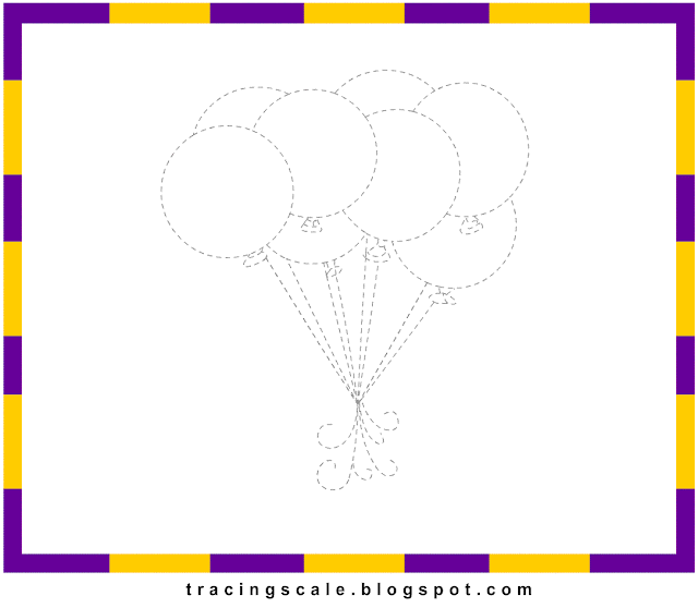 Free Tracing worksheet Printable: Balloons Tracing