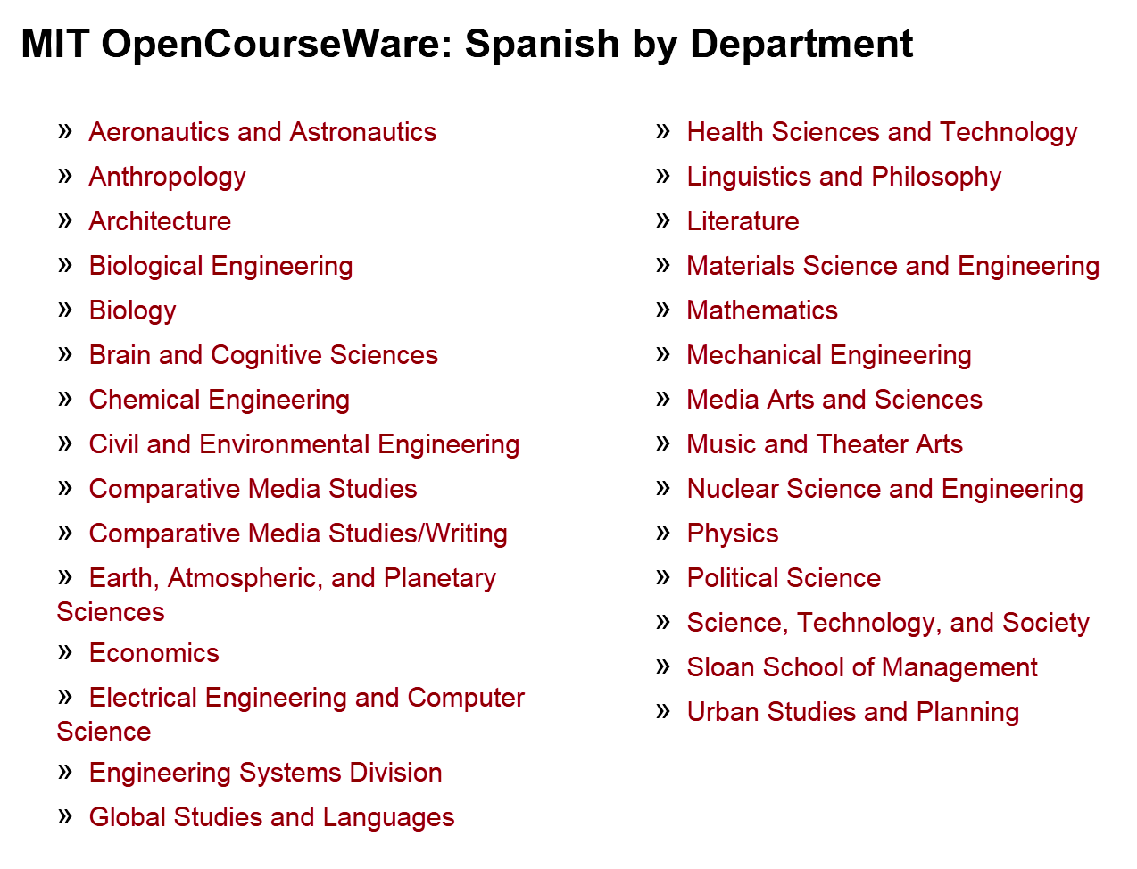 CIS 471: MIT Open Courseware -- on the Internet or a mirror site near you