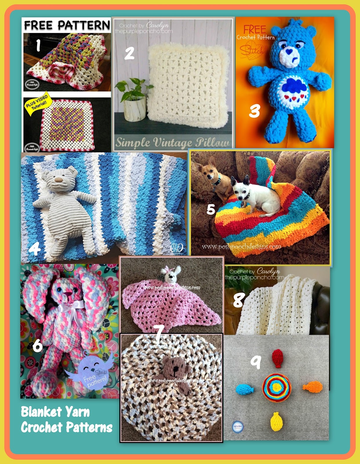Posh Pooch Designs : Blanket Yarn Free Crochet Pattern Round Up | Posh ...