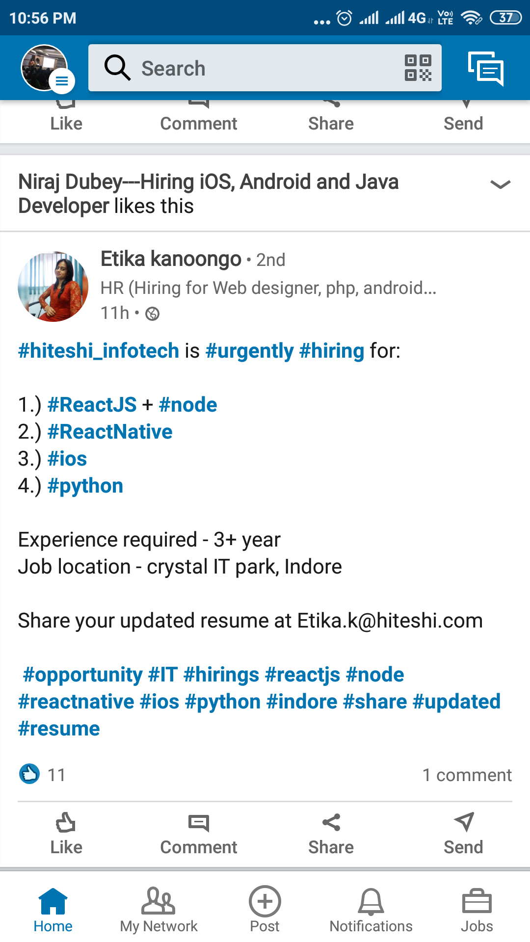 Recent Job vacancy for Java Developer,Python Developer,PHP Developer,QA,Designer