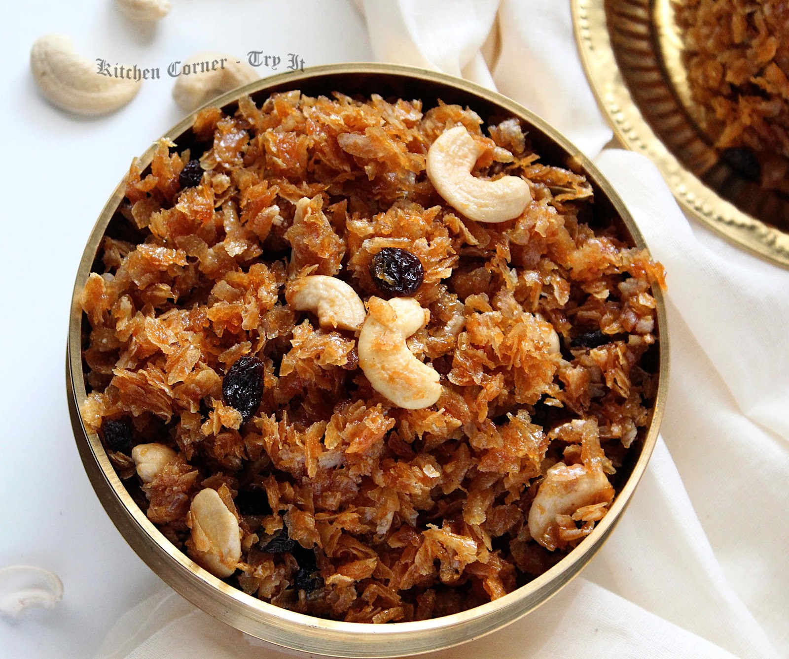 Aval Vilayichathu/ Sweetened Flat Rice with Jaggery