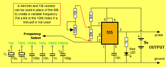 electronic hobby circuits: SQUARE WAVE OSCILLATOR with NE555 IC