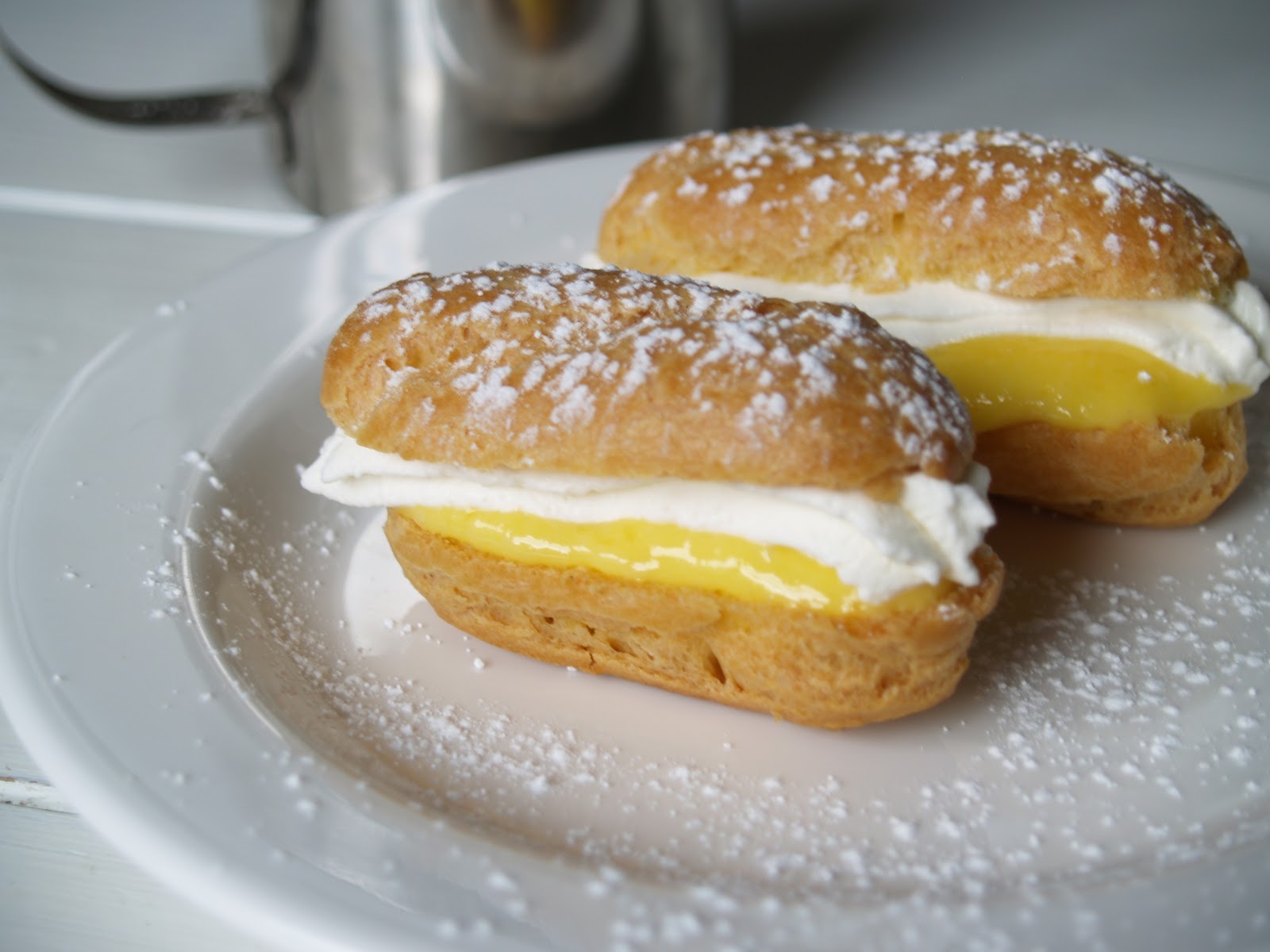 Persimmon and Peach: Mini Meyer Lemon Eclairs
