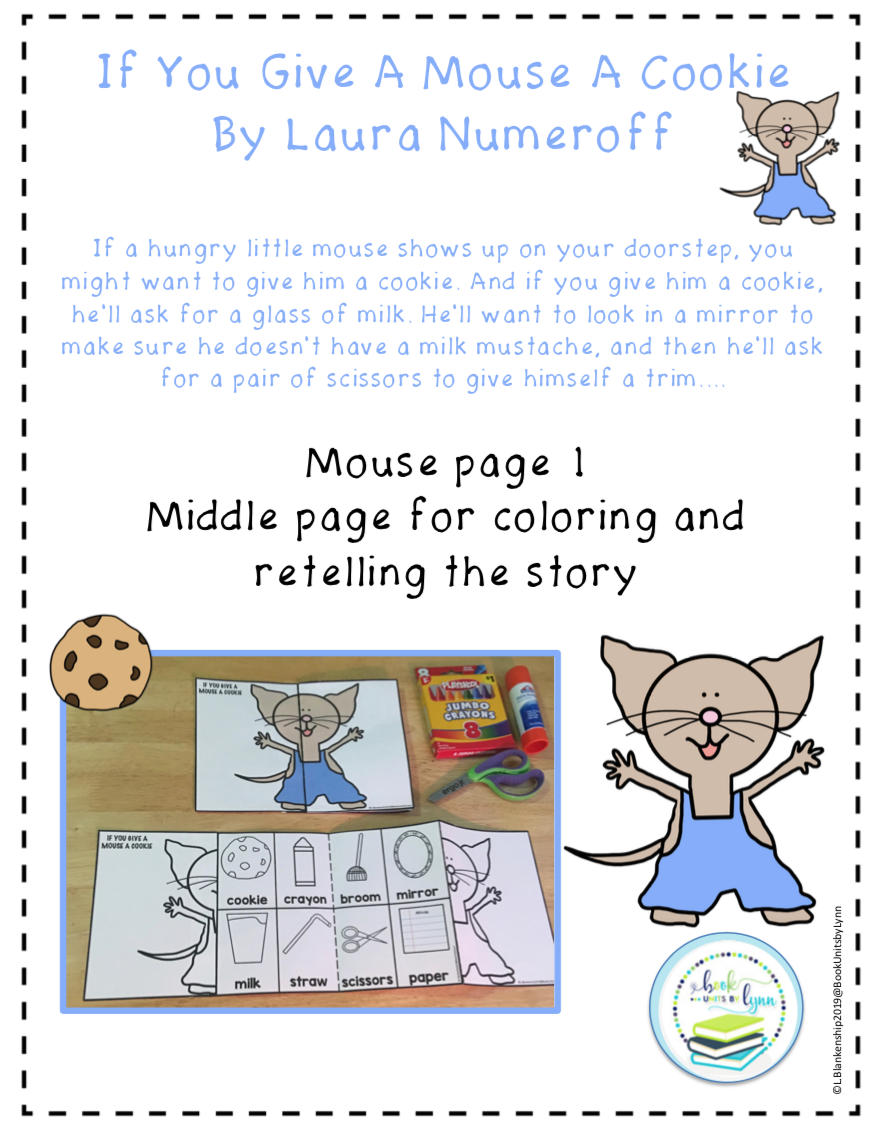 IF YOU GIVE A MOUSE A COOKIE BOOK CRAFT ~ Book Units by Lynn