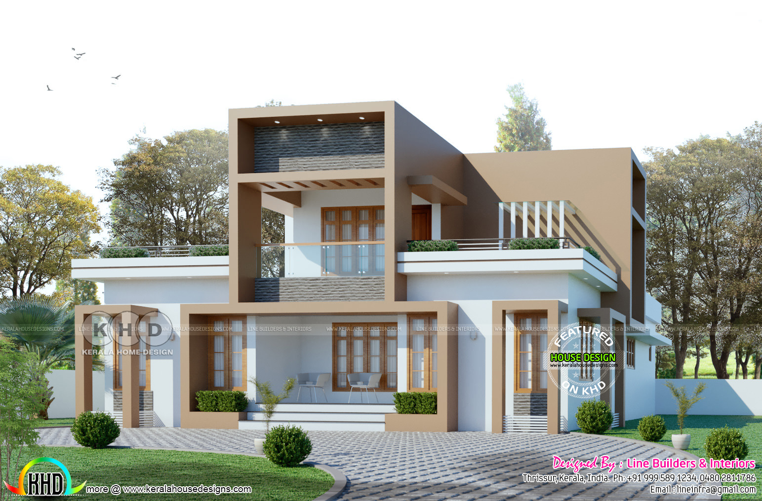 2116 square feet box type contemporary 2 bhk home - Kerala Home Design ...