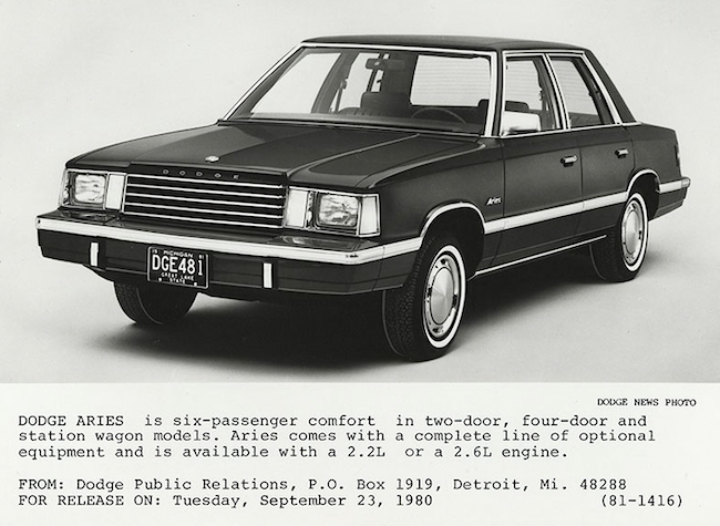 Car Style Critic: Early Plymouth Reliant and Dodge Aries K-Cars