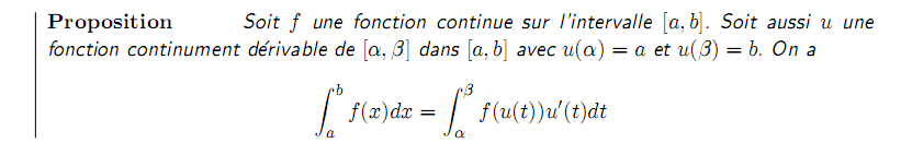 Intégration par Changement de variable