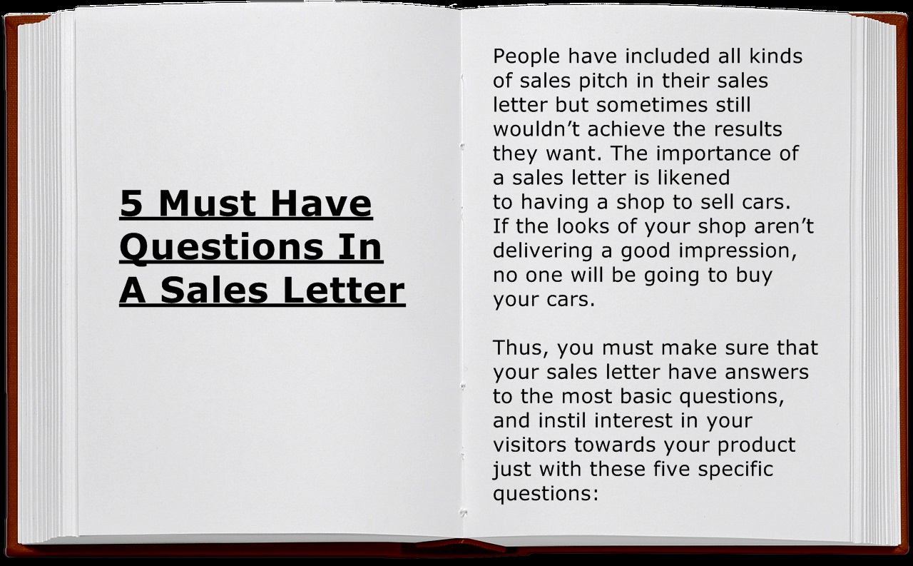 5 Must Have Questions In A Sales Letter