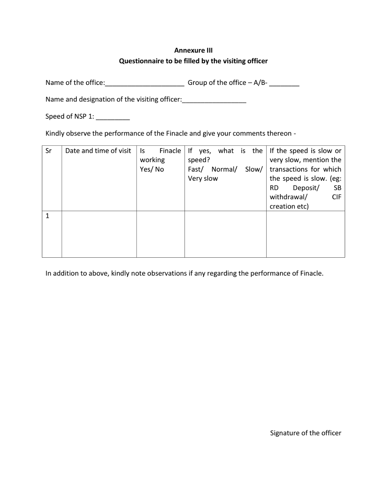 Survey On Performance Of Finacle Cbs Application In Post Offices