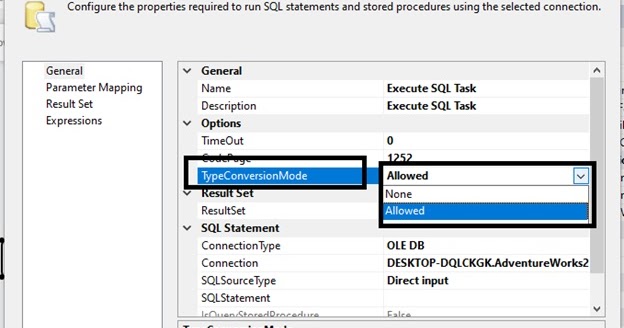 Microsoft Business Intelligence: TypeConversionMode property in execute ...