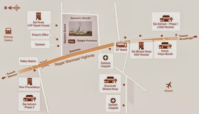 saibabaorai: Shirdi Map