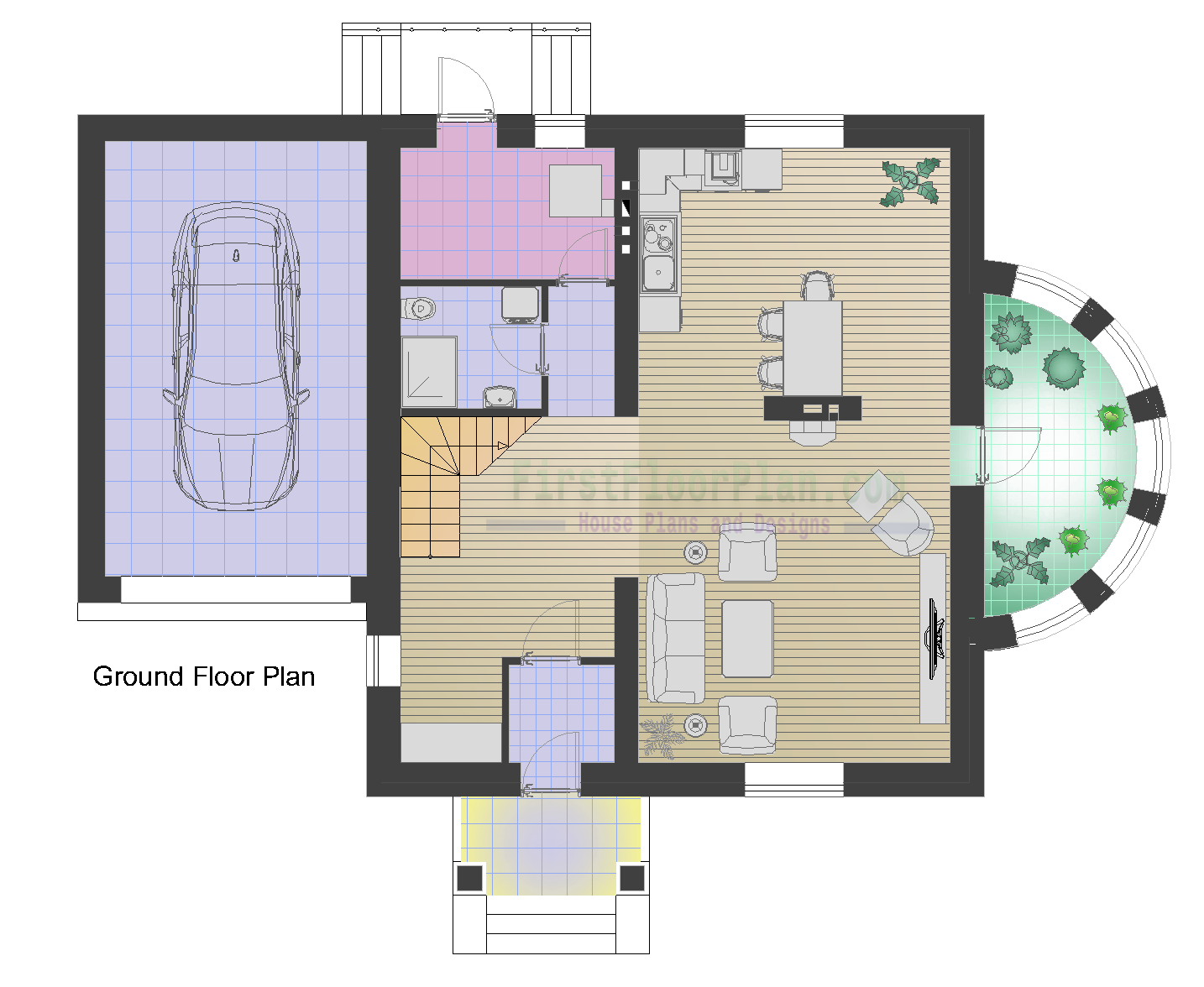 Duplex House Plans and Designs for Single Family - First Floor Plan ...