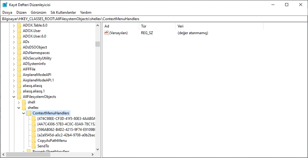 Windows 10'da Taşı / Kopyala seçeneği nasıl eklenir