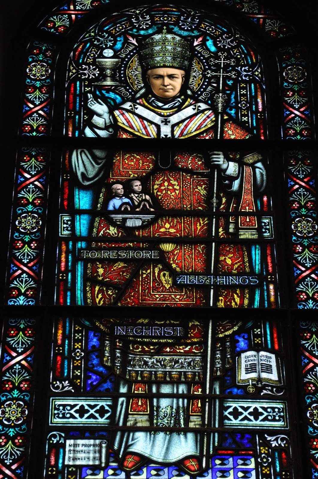 Orbis Catholicus Secundus: Pope Saint Pius X Window at Cathedral of ...