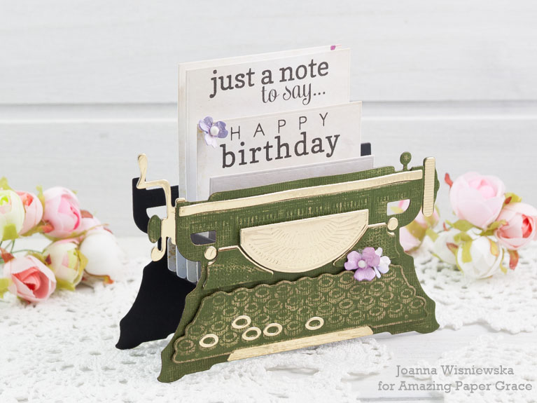 Joanna Wiśniewska: Happy Birthday 3D Vignette Typewriter