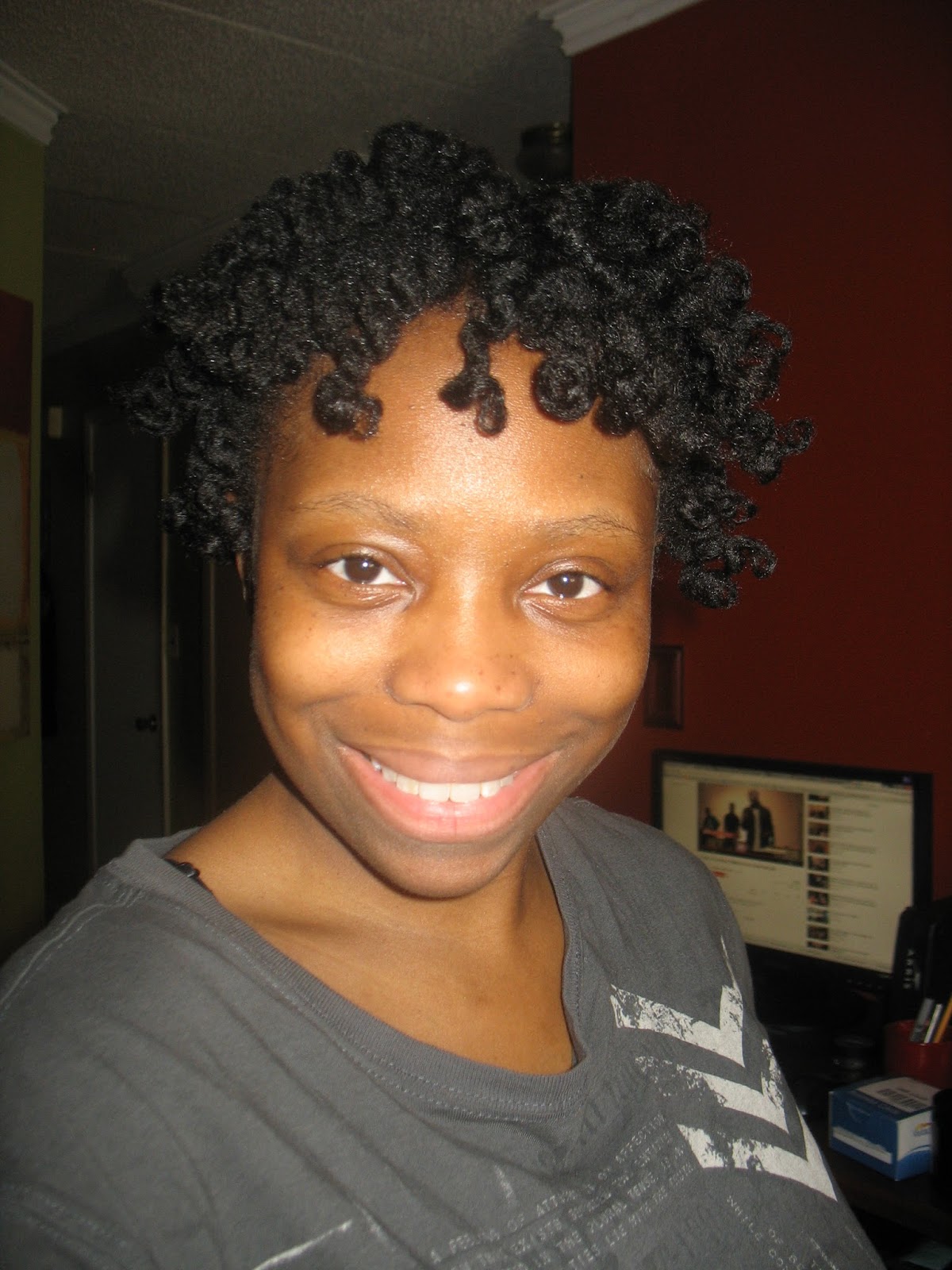 Twist out with perm rod 4C hair