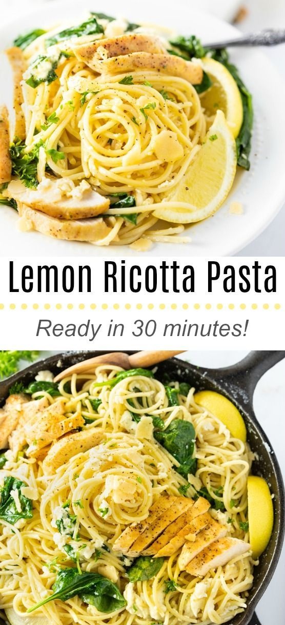 Lemon Ricotta Pasta with Chicken and Spinach - easy booking