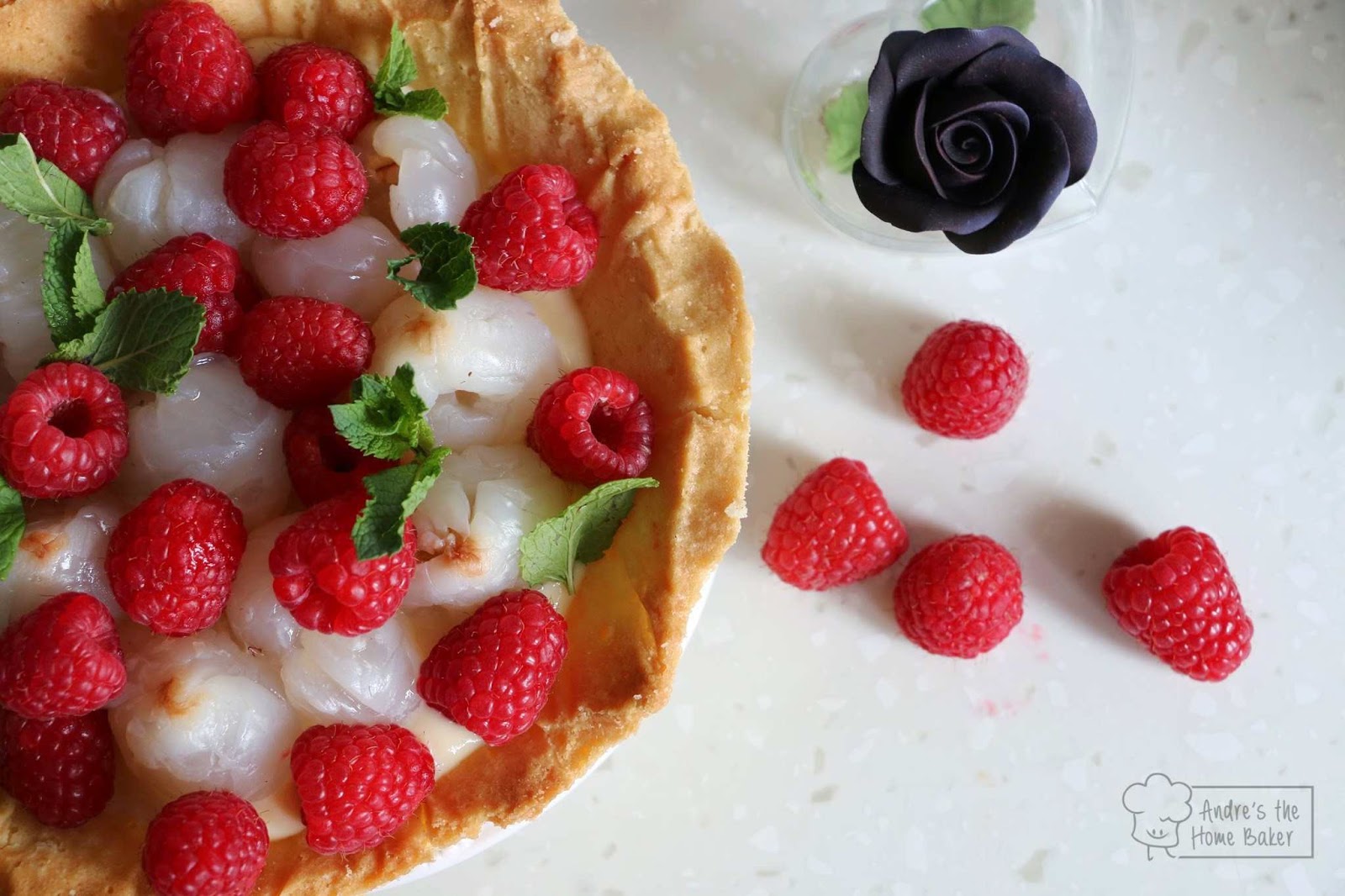 ♥ Lychee Raspberry Rough Tart ♥ ~ Andre's the Home Baker