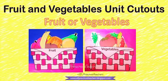ESL/EFL Preschool Teachers: Fruit and Vegetables unit small cards and ...