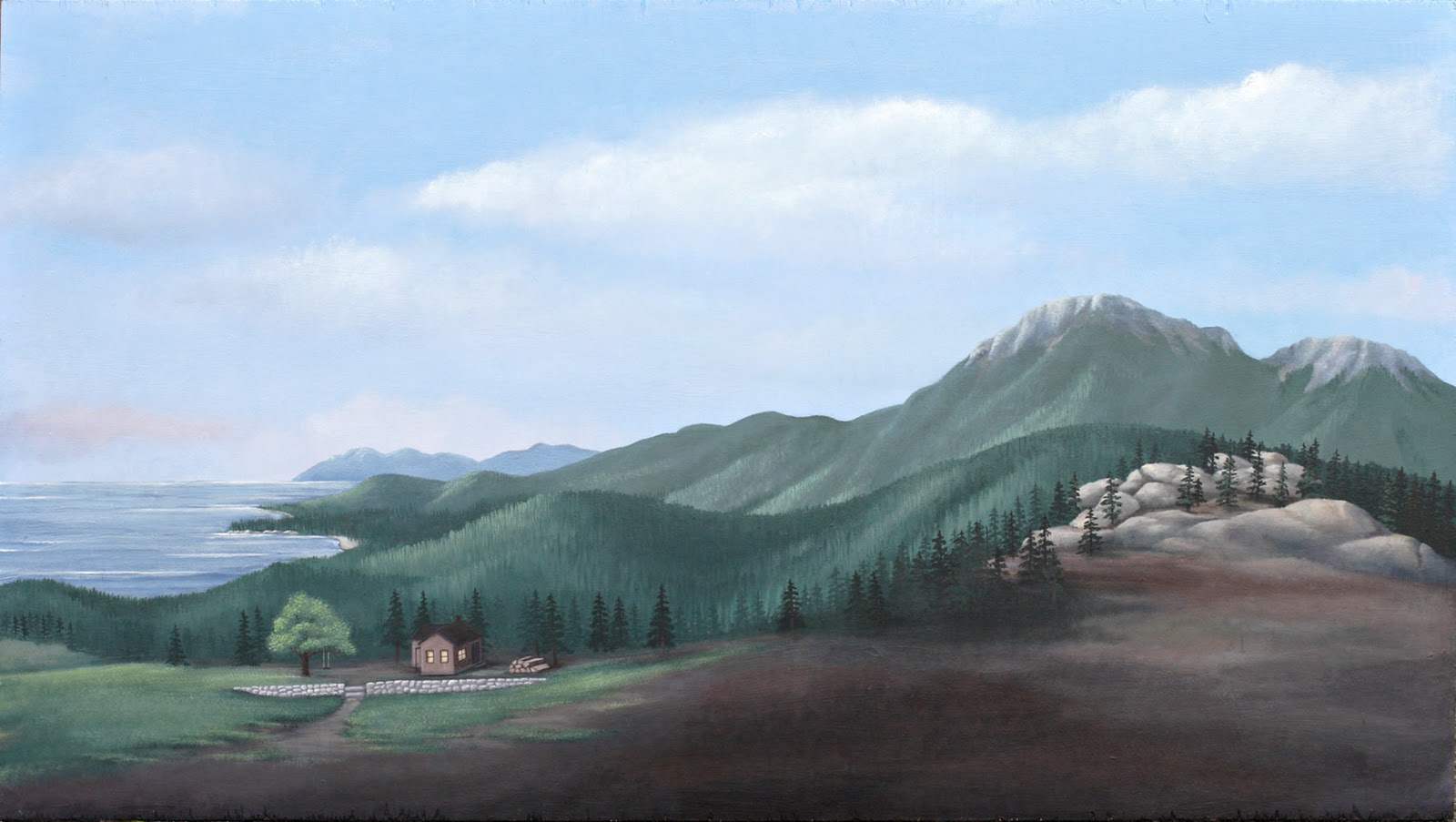 "We do it the Hard Way": Train Table Backdrop--Complete!