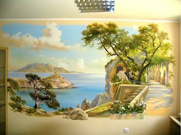 Lukis Dinding Pemandangan Alam Menakjubkan - SENI MURAL INDONESIA