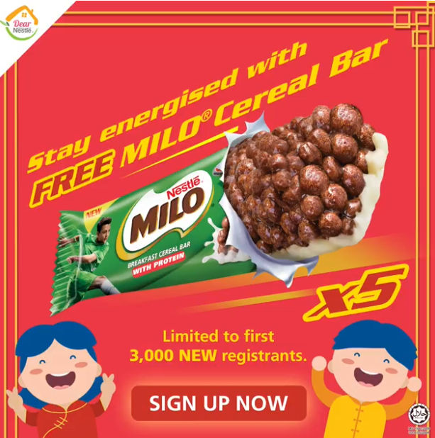 FREE SAMPLE MALAYSIA: Free sample Milo Breakfast Cereal Bar