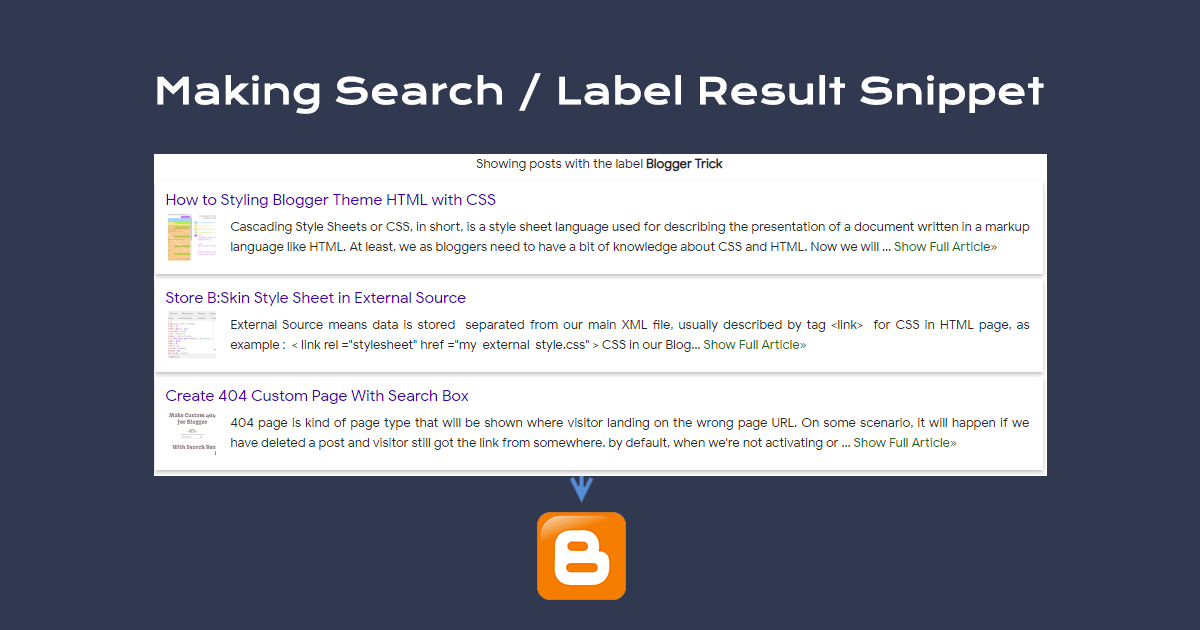 Create Post Label Summary Like Google Result | BloggerBasics101