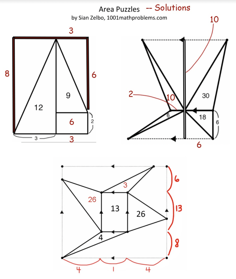 1001 Math Problems: Area Puzzles