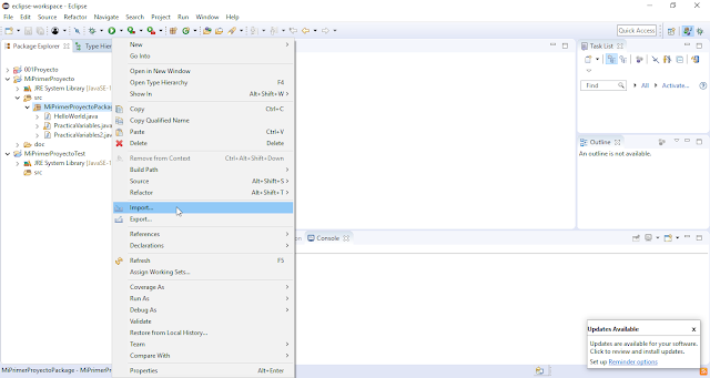DESENLACE VIRTUAL: JAVA Importar y Exportar tu primer proyecto