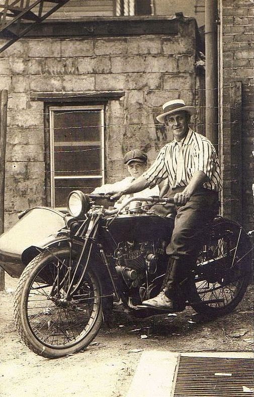 Fast is fast...: Indian with side-car.